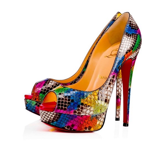 Christian Louboutin | Shoes | Christian Louboutin Lady Peep 5 Python ...